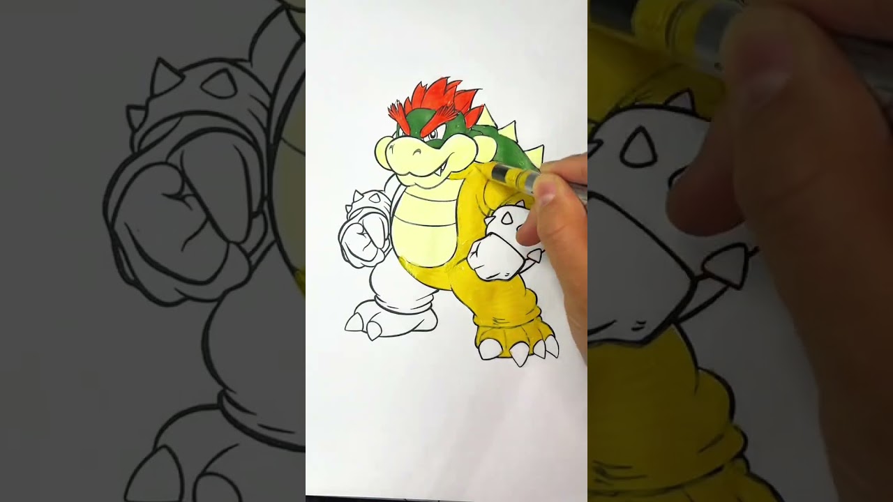 Super Mario Bowser Coloring Book Page 🐢🔥 #coloringbook #art #supermario #supermariobros