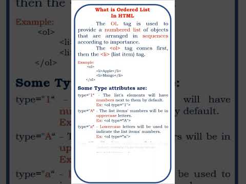 order list in html #class #javascriptcore #education #jscript #ielts #generalknowledge #innovation