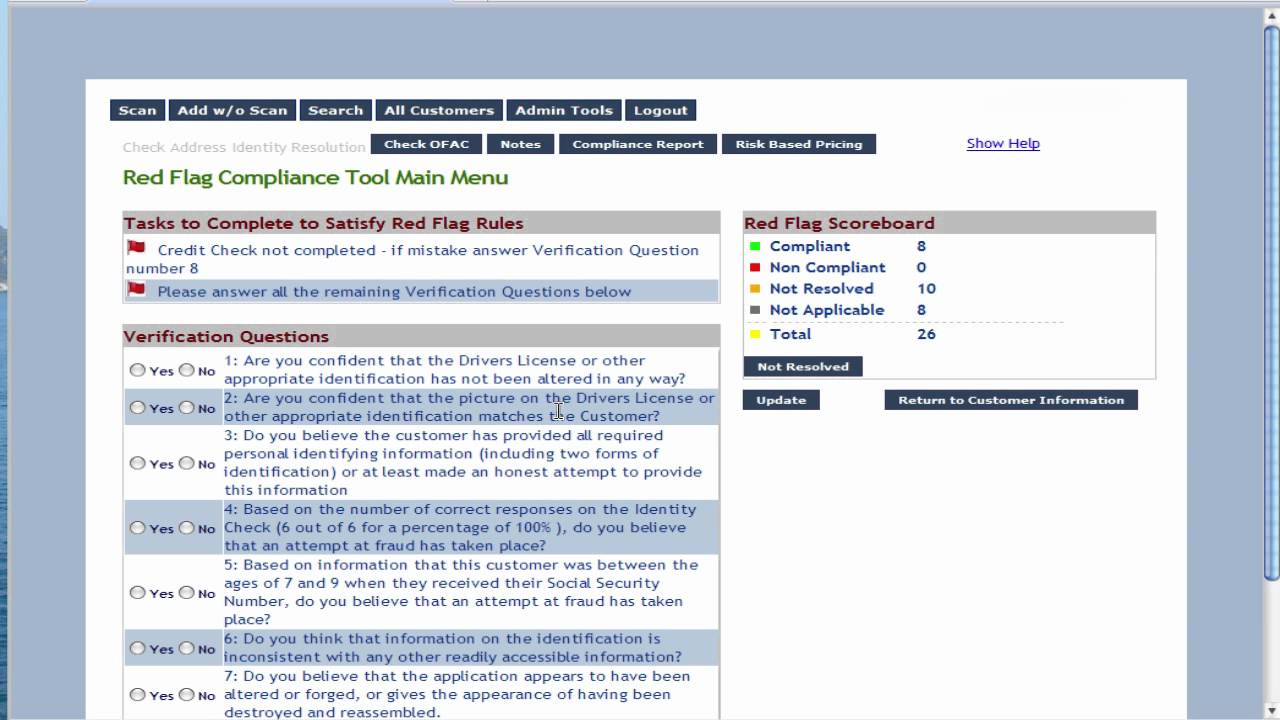 Red Flags Rule Verification Process from Infinity Compliance