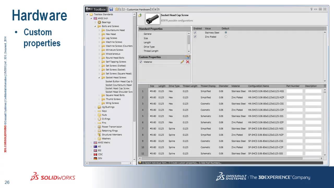 Configuring SOLIDWORKS Toolbox