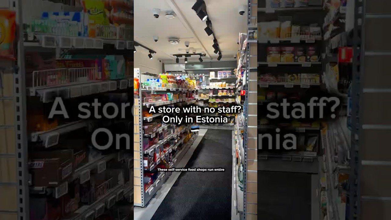 Estonia’s self-service grocery stores have no staff 😳 #lifeinestonia #groceryshopping #estonia