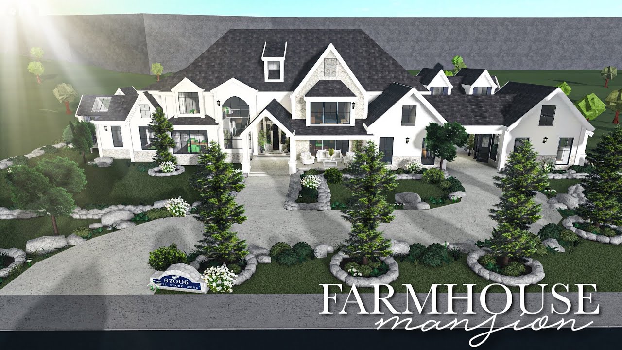 MEGA MANSION BLOXBURG SPEEDBUILD WITH GUEST HOUSE AND POOL