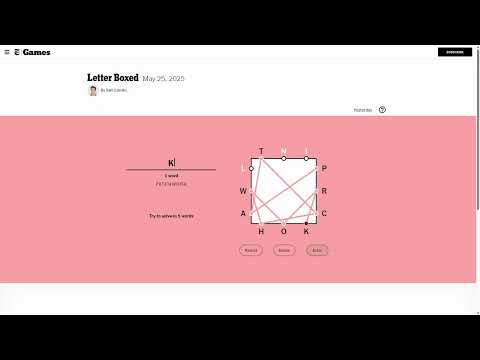 AI Solve New York Times Daily Letter Boxed Puzzle: 5/25/2025 (ASMR)