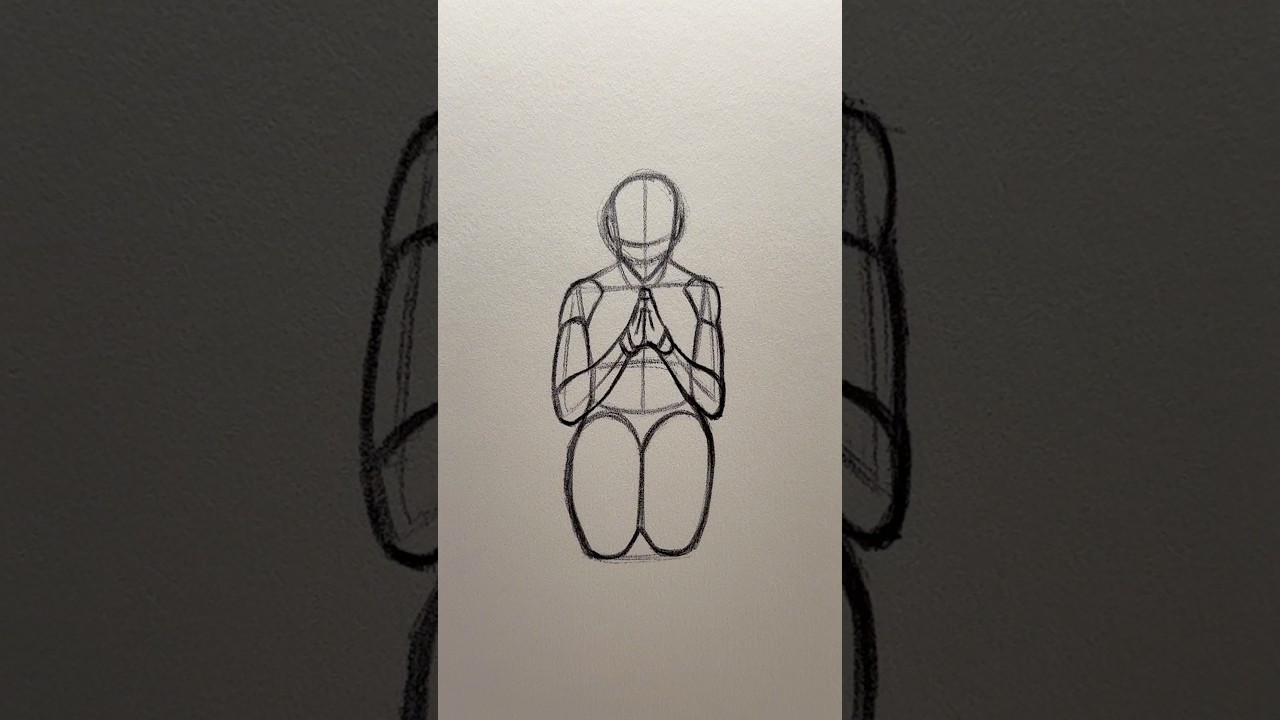 How to draw a Praying Pose ⭐️Tutorial⭐️ #tutorial #art #howtodraw #pose #draw #sketch #shorts