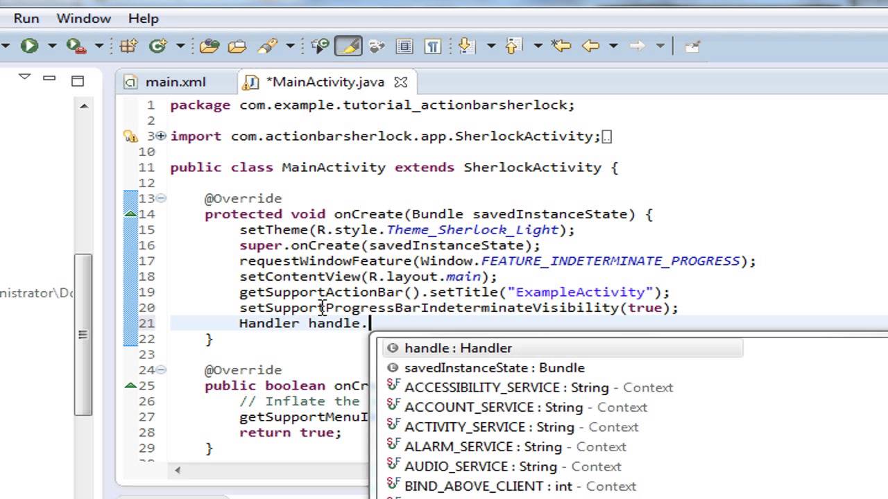 ActionBarSherlock::Indeterminate Progress [Android Tutorial]