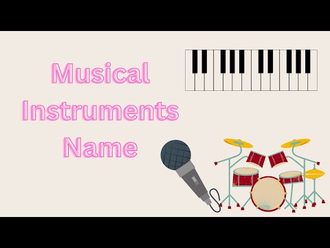 Musical instruments name with picture || learning is power ||15+ words with pronunciation