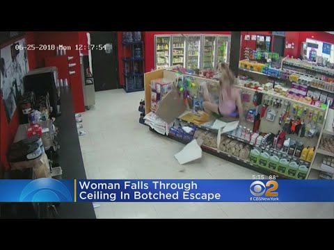 Woman Falls Through Ceiling In Botched Escape | Hollywood goodfella