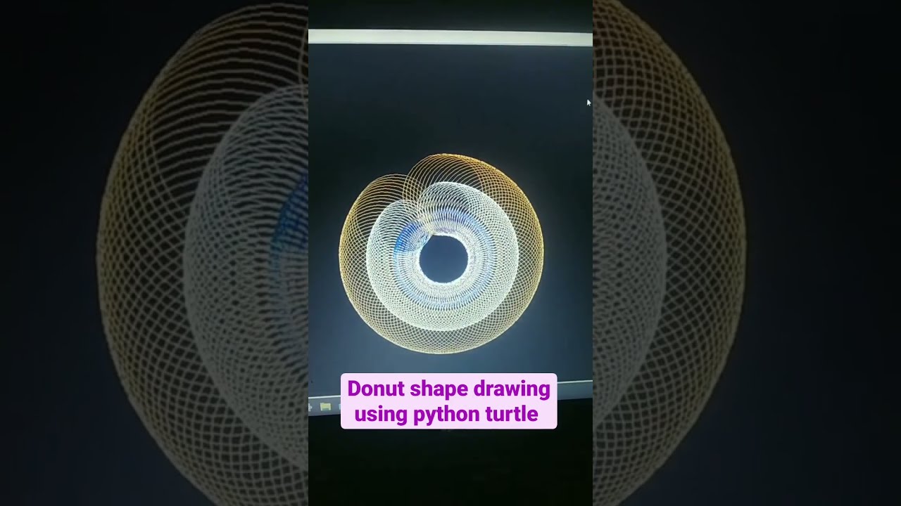 Doughnut Shape Drawing using Python Turtle | Coding Video | Instagram Reels | WhatsApp Status |
