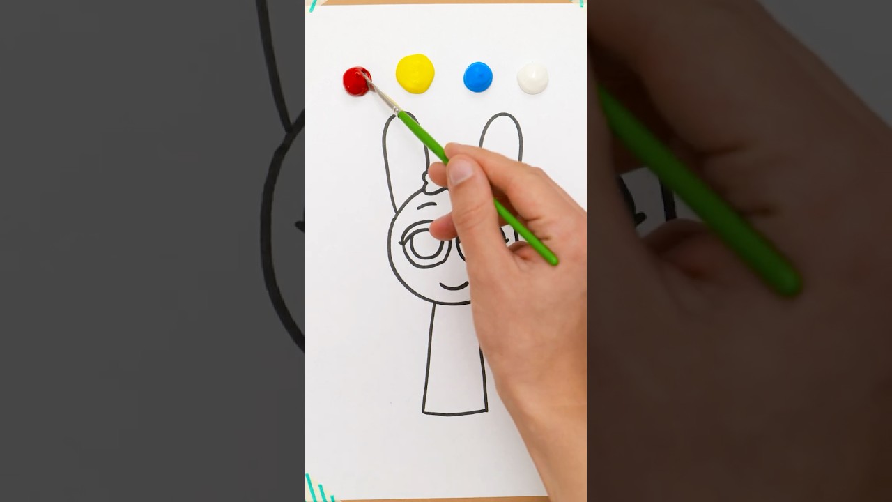 Coloring Pinki from Sprunki 💖 Let's Learn to Mix Colors #draw #kidsvideos #art