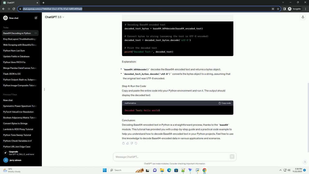 How to decode text with base64 in Python