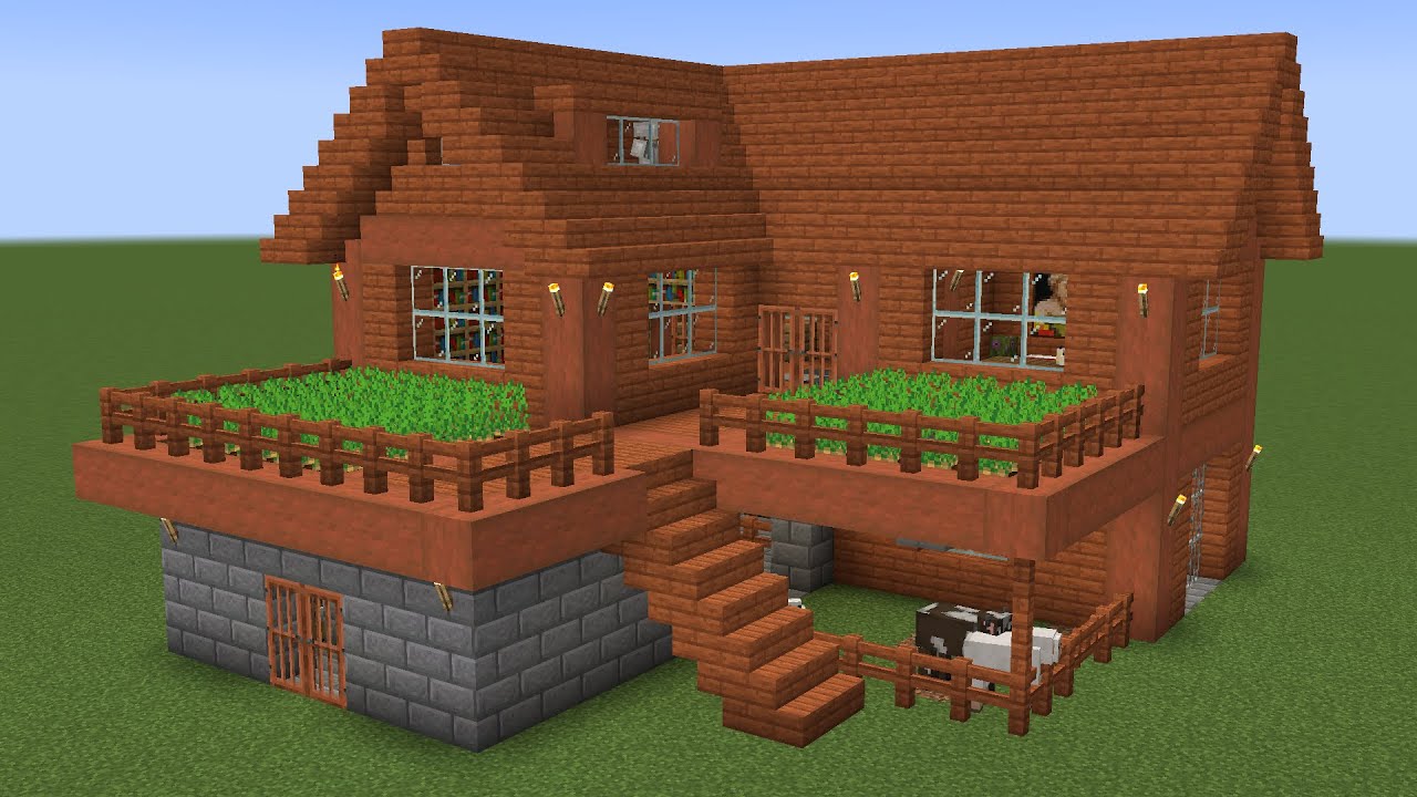 Minecraft - How to build an Acacia Farm House - Minecraft Builders
