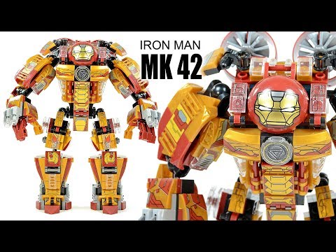 Iron Man Mark 42 Mechanical Suit w/ Tony Stark & Mini Lab Unofficial LEGO Set