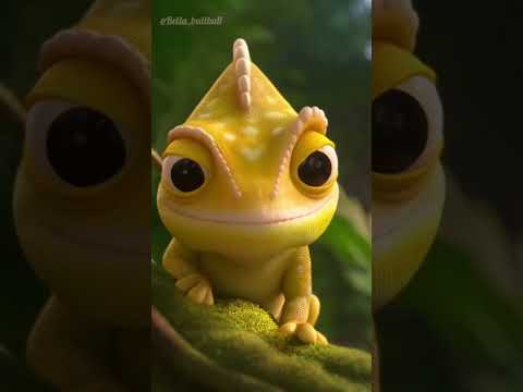 Funny Cat Freaks Out Seeing a Chameleon! Cutest Reaction Ever! 🐱🦎🤣 #cute #funny #animals