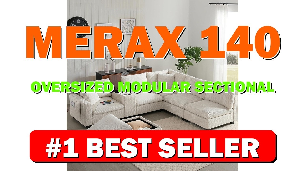 Merax 140'' Oversized Modular Sectional Sofa with Storage Ottoman and Console Removable - B0DZXPVBNK