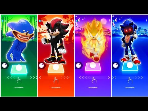 Shin Sonic vs Super Sonic vs Sonic Exe vs Shadow The Hedgehog - Tiles Hop EDM Rush