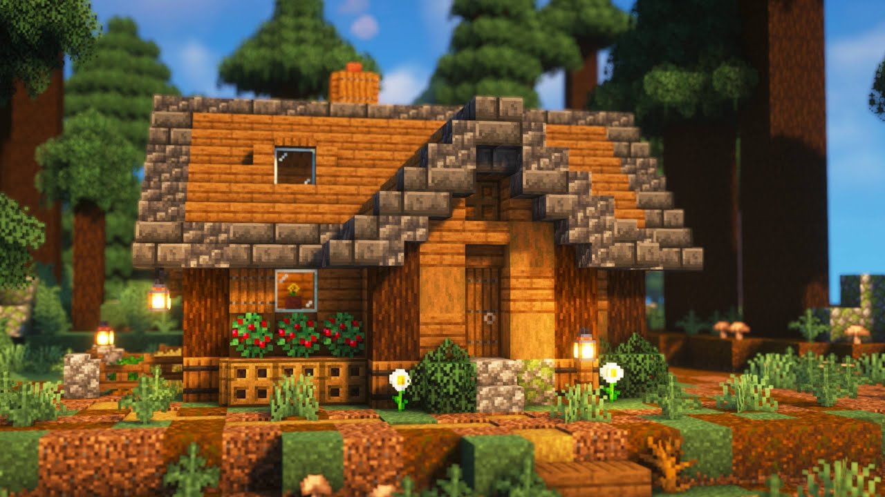 Minecraft: Easy Spruce Starter House [Cinematic Tutorial] - Minecraft ...