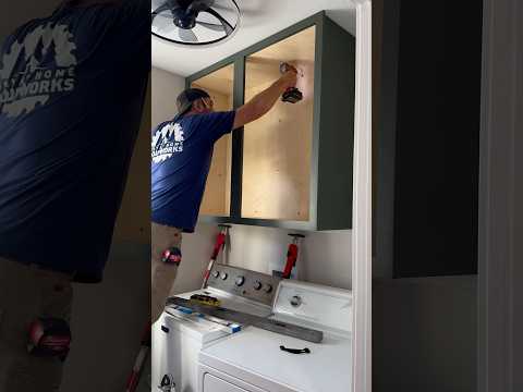 Installing an upper cabinet #DIY #Cabinet #howto #EZCabinets #woodworking