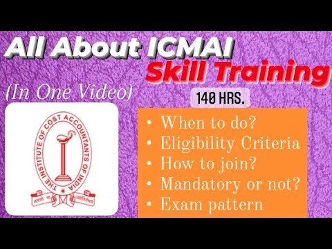 Skill Training For CMA Inter | All Details In English