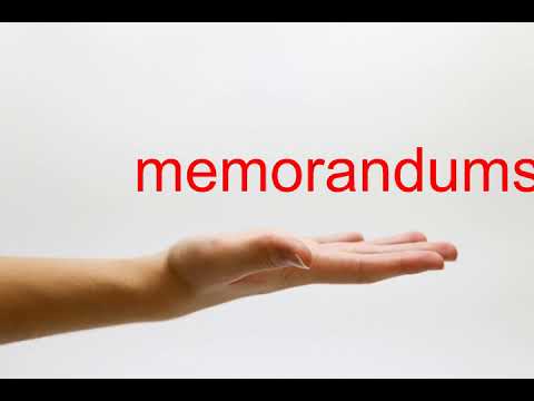 How to Pronounce memorandums - American English