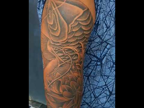 Japanese koi fish half sleeve Tattoo by Jay Soni