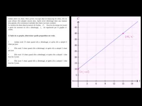 Interpréter la représentation graphique d'une fonction affine - exemple ...