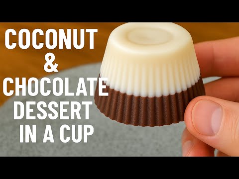 No-Bake Coconut & Chocolate Dessert in a Cup | Easy Party Sweet Treat📝