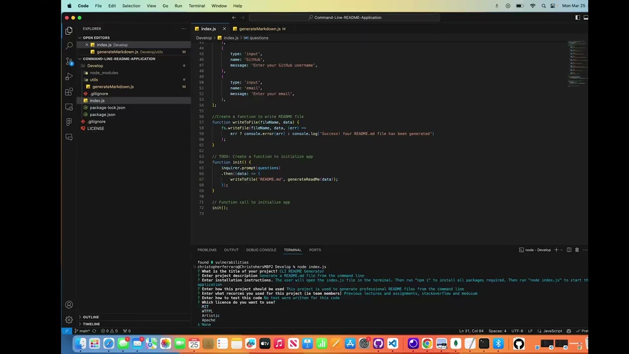 Module 9 Challenge  README Generator