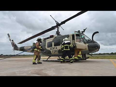U.S. and Kenyan aircraft at Manda Bay Firefighters, Kenya