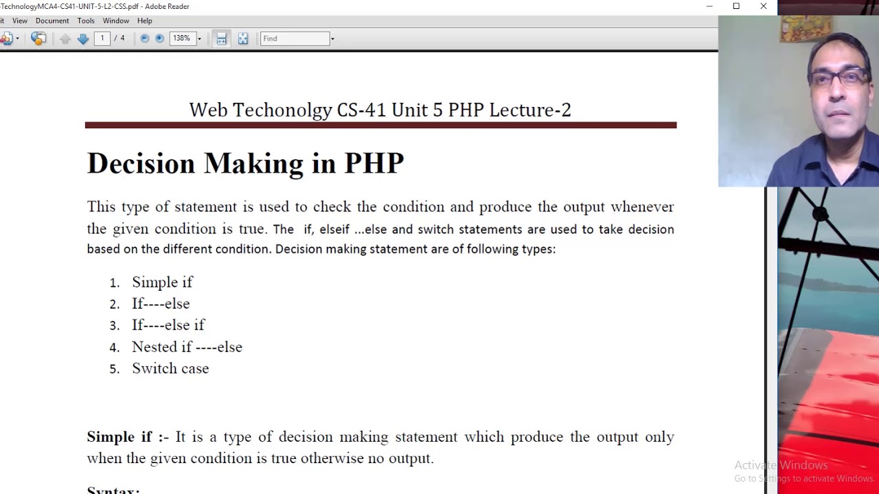 PHP decision making