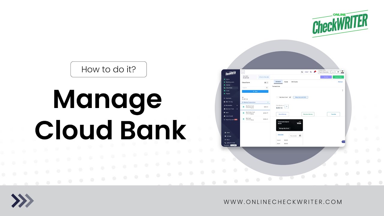 Effortlessly Manage Cloud Bank | OnlineCheckWriter.com