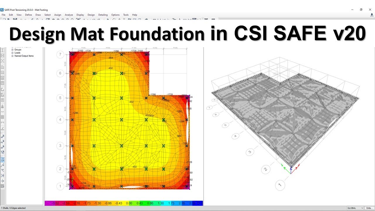 5. CSI SAFE 2020 Tutorial - How to design Mat Foundation in safe v20