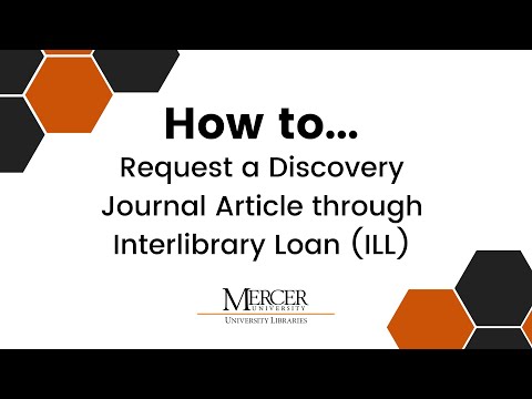 How to Request a Discovery Journal Article through Interlibrary Loan