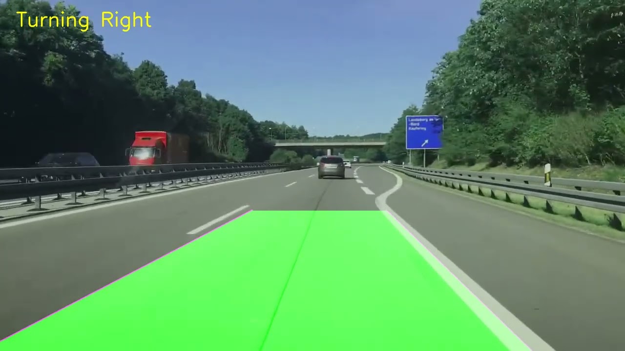 Lane Detection System with Turn Direction Detection | Python + OpenCV | ADAS Mini Project