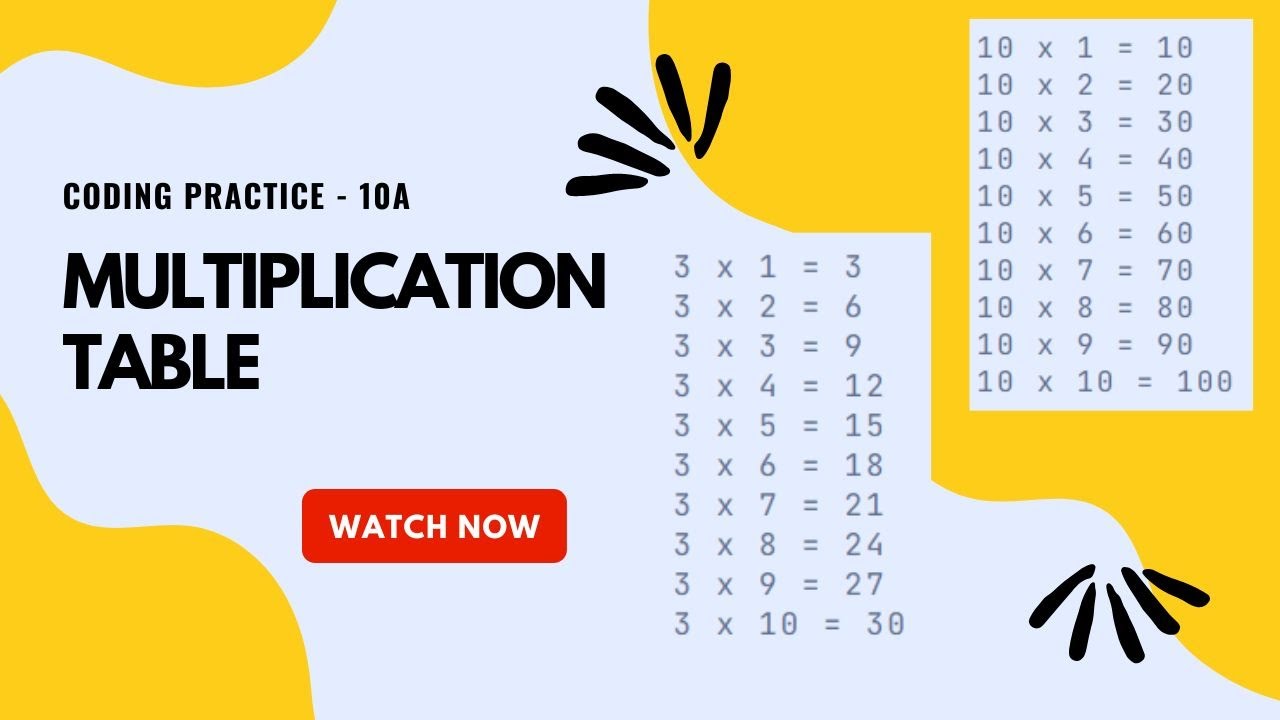 MULTIPLICATION  TABLE | Coding practice 10A | Python Coding & Debugging | Nxtwave CCBP | Coding Tips