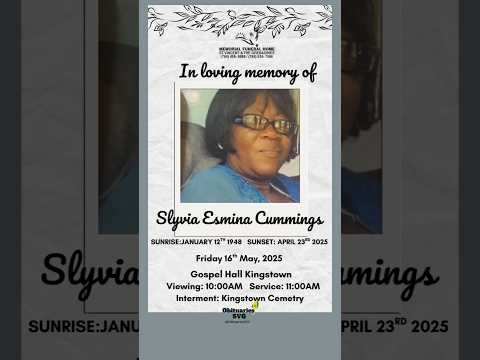 Mrs Sylvia Esmina Porter-Cummings | Funeral Announcement #obituaries #svg #stvincent