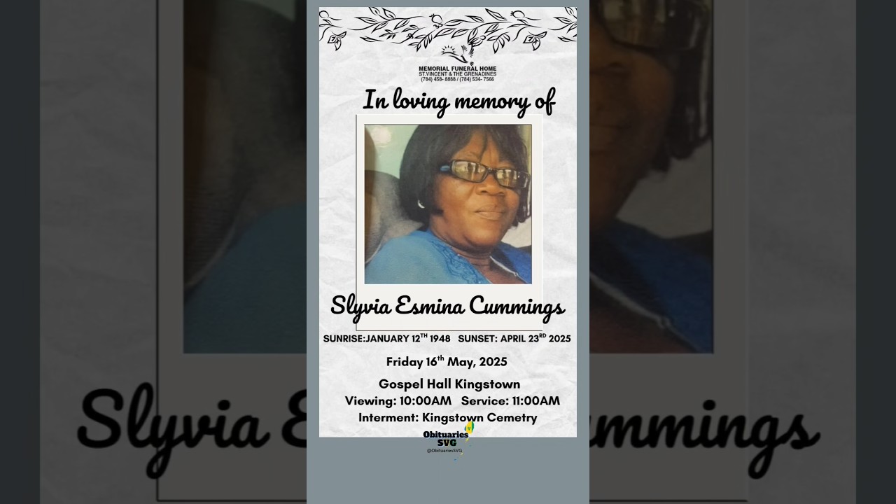 Mrs Sylvia Esmina Porter-Cummings | Funeral Announcement #obituaries #svg #stvincent