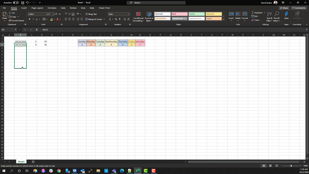 Recurring Dates Excel