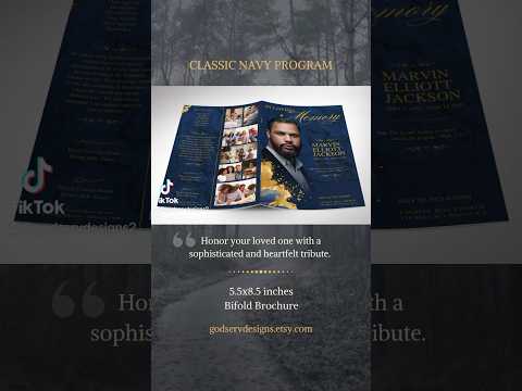 Classic Navy Funeral Program Canva Template by Godserv Designs #funeralprogramtemplate