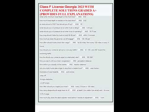Class F License Georgia 2023 WITH COMPLETE SOLUTIONS GRADED A+ PROVIDES FULL EXPLANATIONS