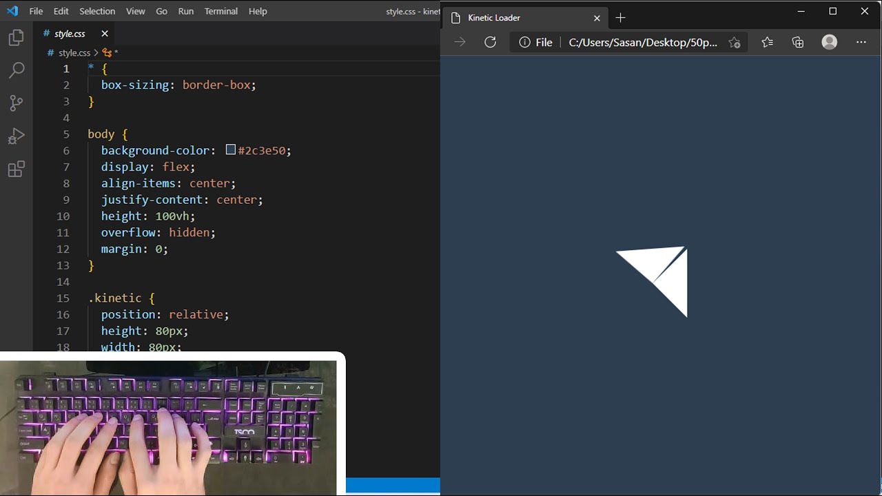 ASMR Programming - Kinetic Loader using HTML CSS - No Talking