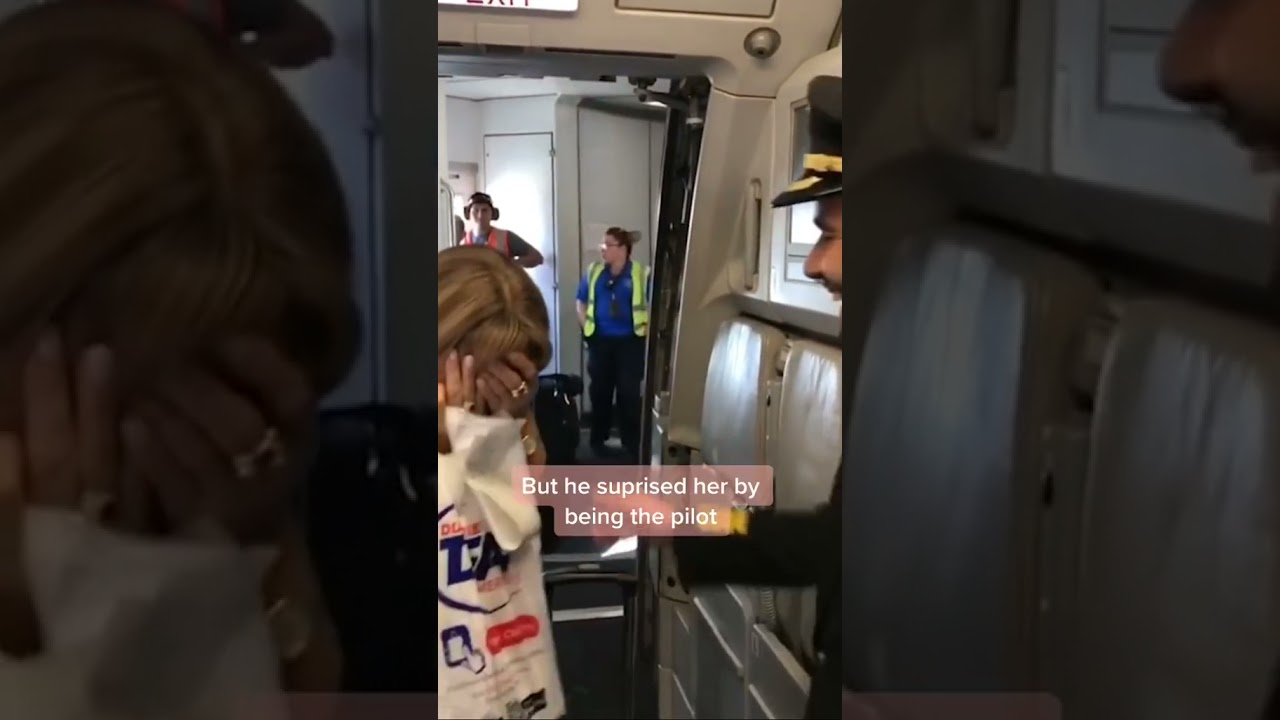 Son Surprises Mother By Being The Pilot 🥺