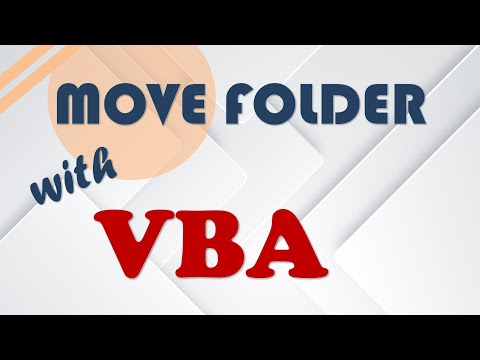 Move Folder with VBA (Visual Basic for Application) | Excel or Access