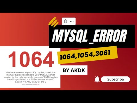 Mysql Error Bypass 1064,1054,3061 Sql Injection