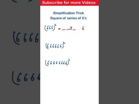 Squares of Series of 6’s 666, 6666, 66666, 666666...... | Vedic Maths | JEE/NDA/NA/CETs/AIRFORCE