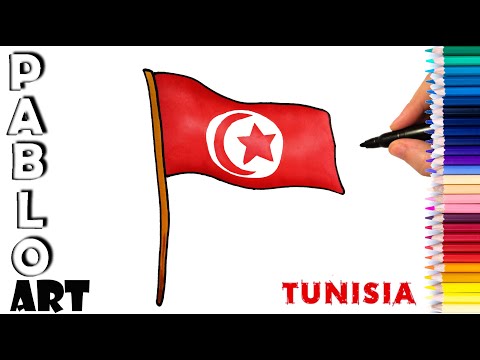 How to draw and color the Flag of Tunisia 🇹🇳 | Learn to Draw step by step