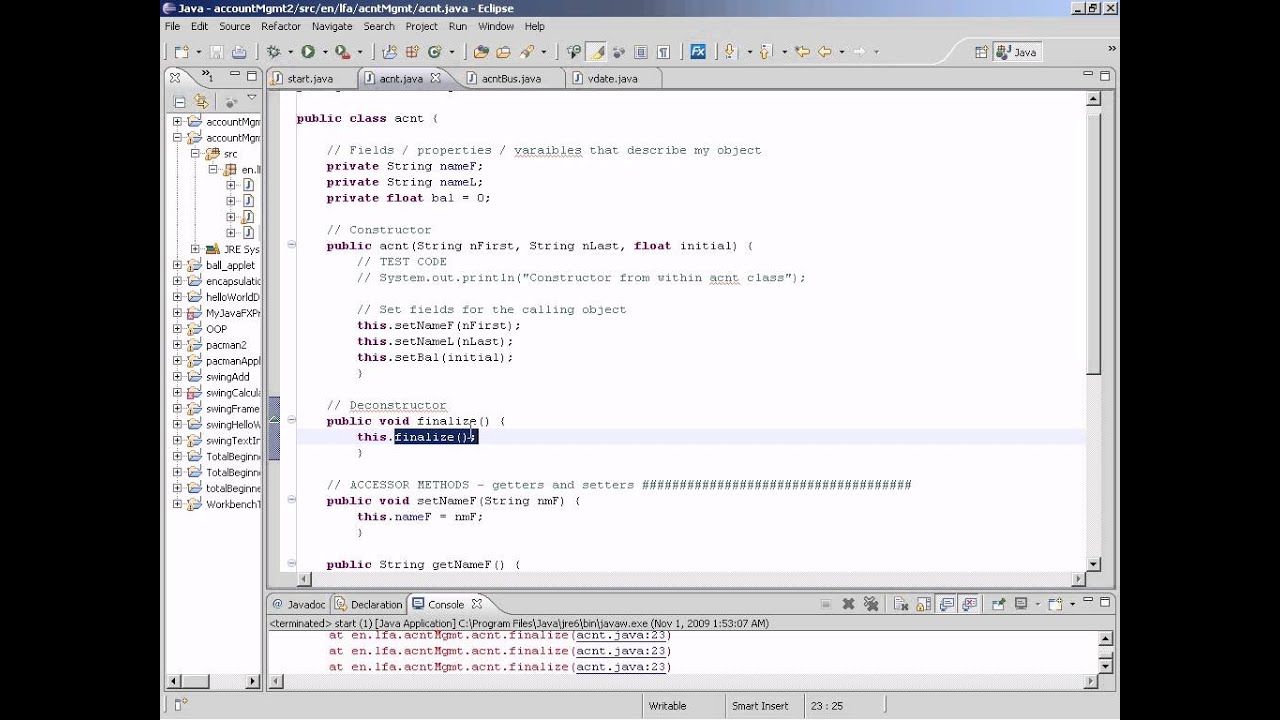 Java w/ Eclipse 29 - Bank Program Part 15