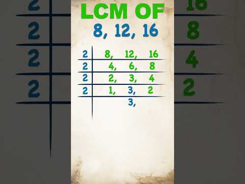 LCM of 8, 12, and 16 #lcm #hcfandlcmtricks #publicmaths