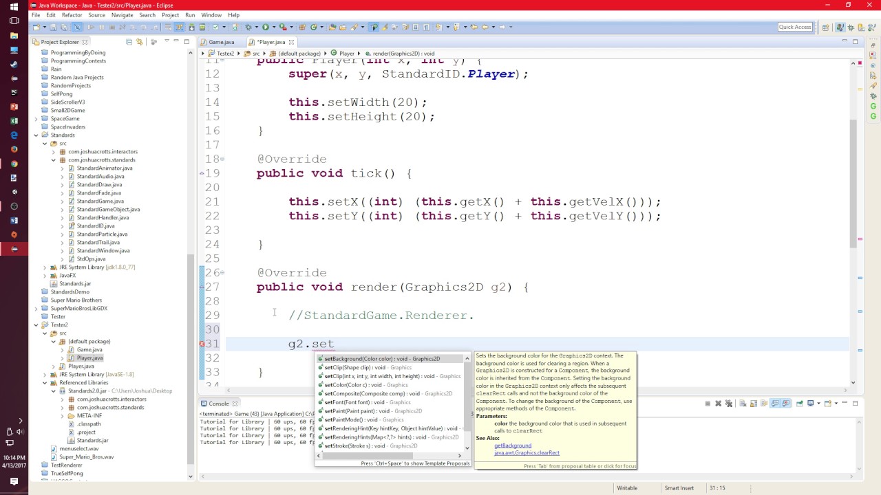 Java 2D Game Engine - Standards: Part 2