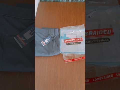 COMBRAIDED Men Slim Fit Silver Lycra Blend Trousers #unboxing #shorts #short #lycra #trousers #shot