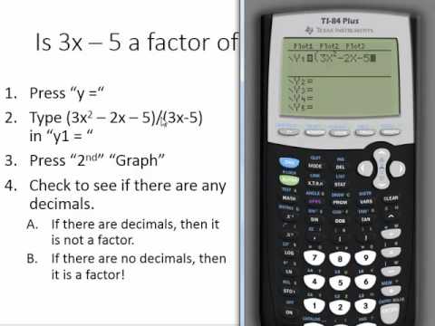 Identify Factors of a Quadratic Using a TI84